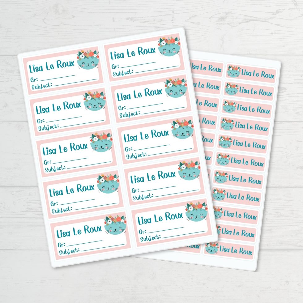 GIRLS BOOK LABEL SET | Label Mom